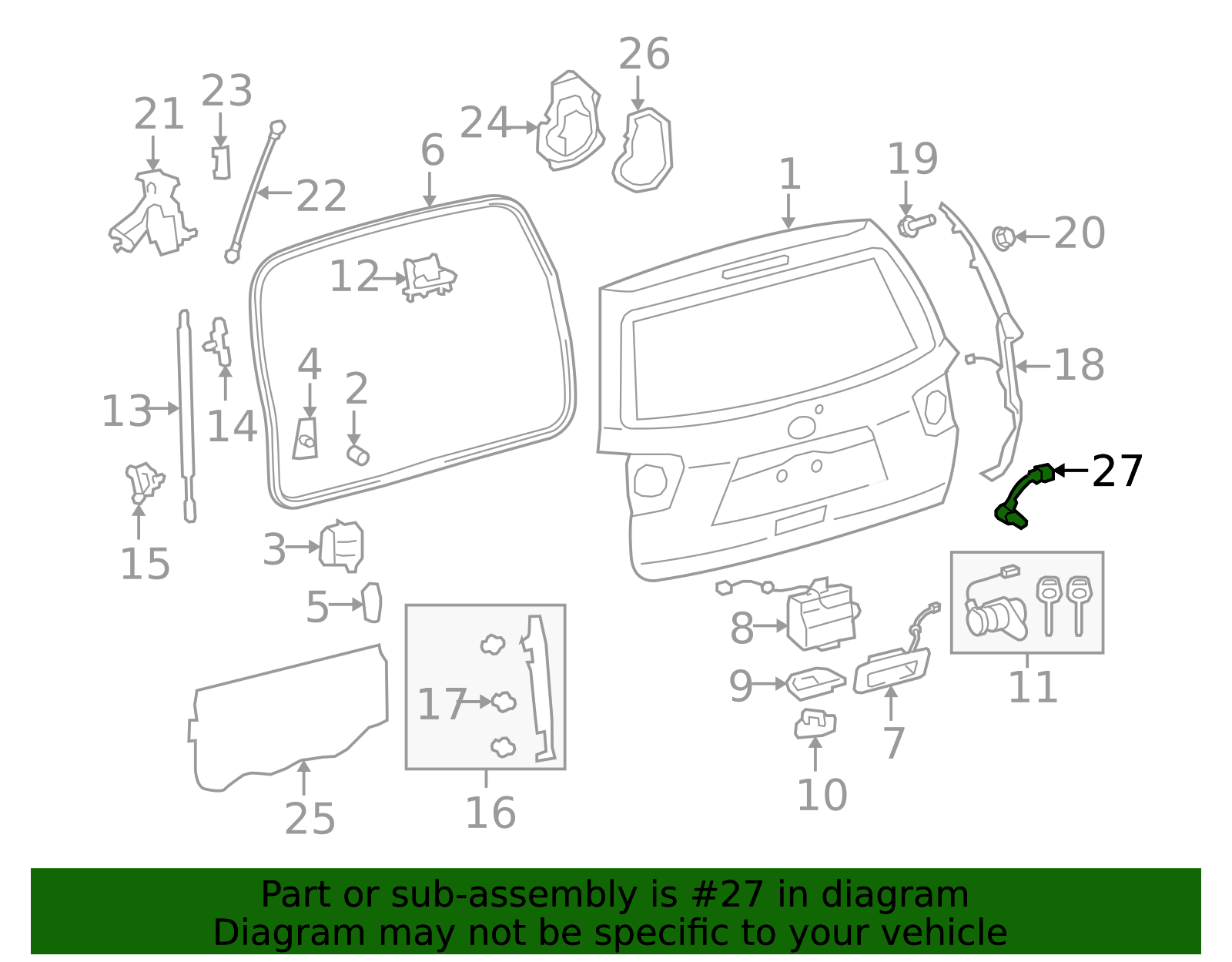 84830-35050 - 2003-2019 Toyota - Tail Gate Switch | Toyota Parts Delivered