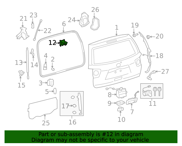 2008-2022 Toyota Sequoia Liftgate Hinge 68820-0C041 | AutoNationParts.com