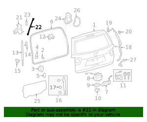 2008-2022 Toyota Sequoia Liftgate Latch Control Rod 85475-0C010 ...