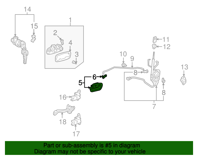69205-02060-E0 - Handle, Inside - 1998-2002 Toyota Corolla | OEM Parts ...