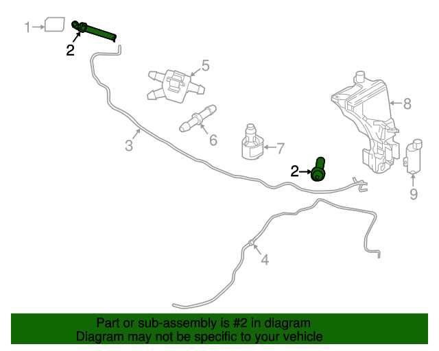 2021-2022 Volvo XC60 Headlight Washer Nozzle 32328267 | AutoNationParts.com
