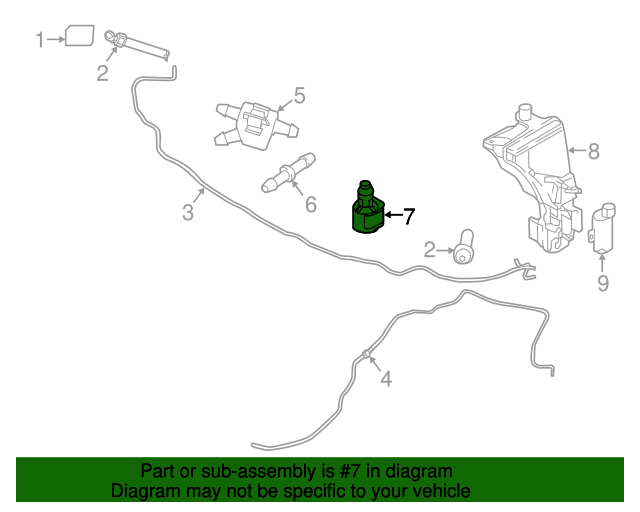 2018-2022 Volvo Washer Hose Coupling 32328248 | TascaParts.com