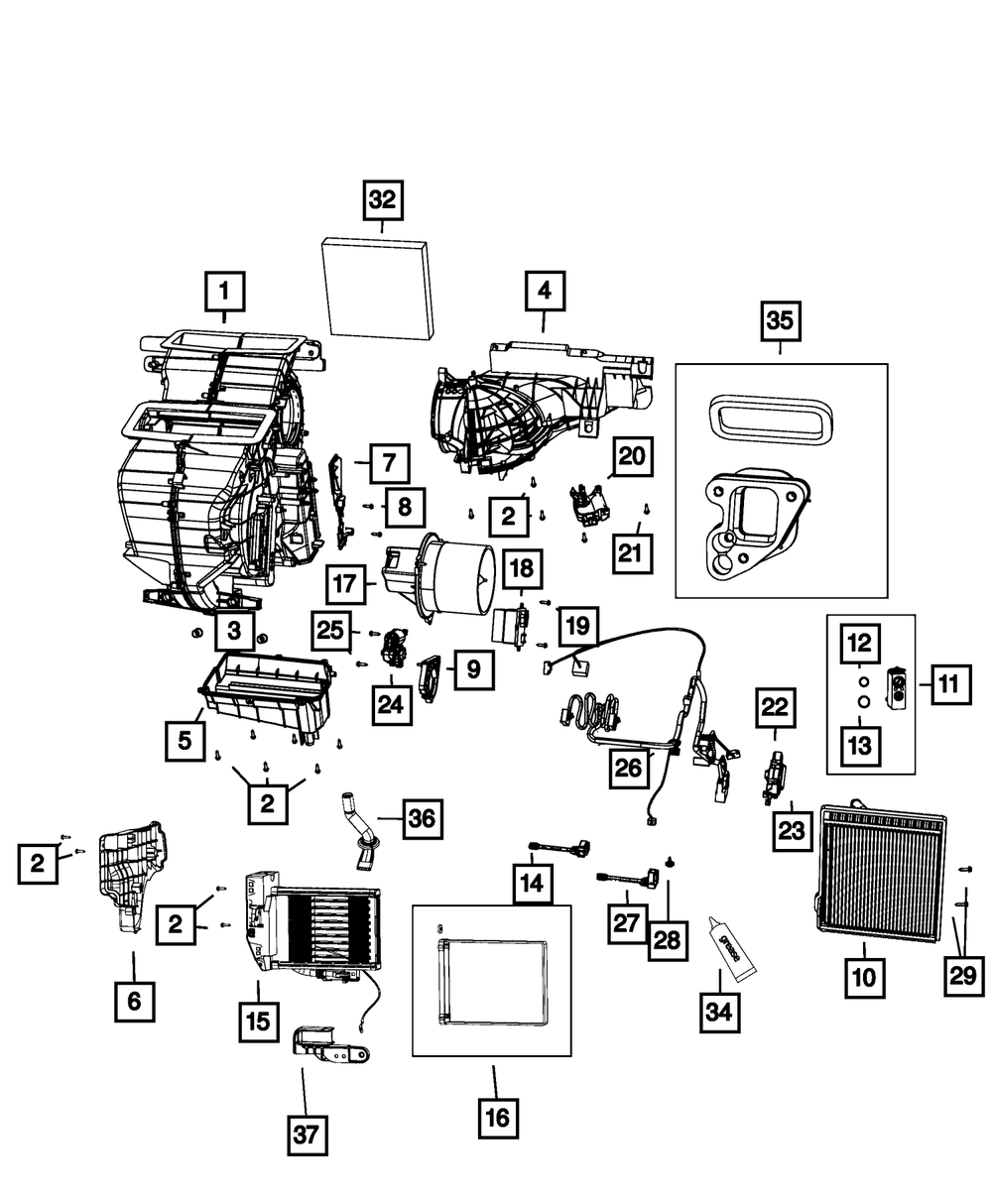 2012-2016 Fiat 500 Air Conditioning Evaporator 68093415AA | Prestige ...