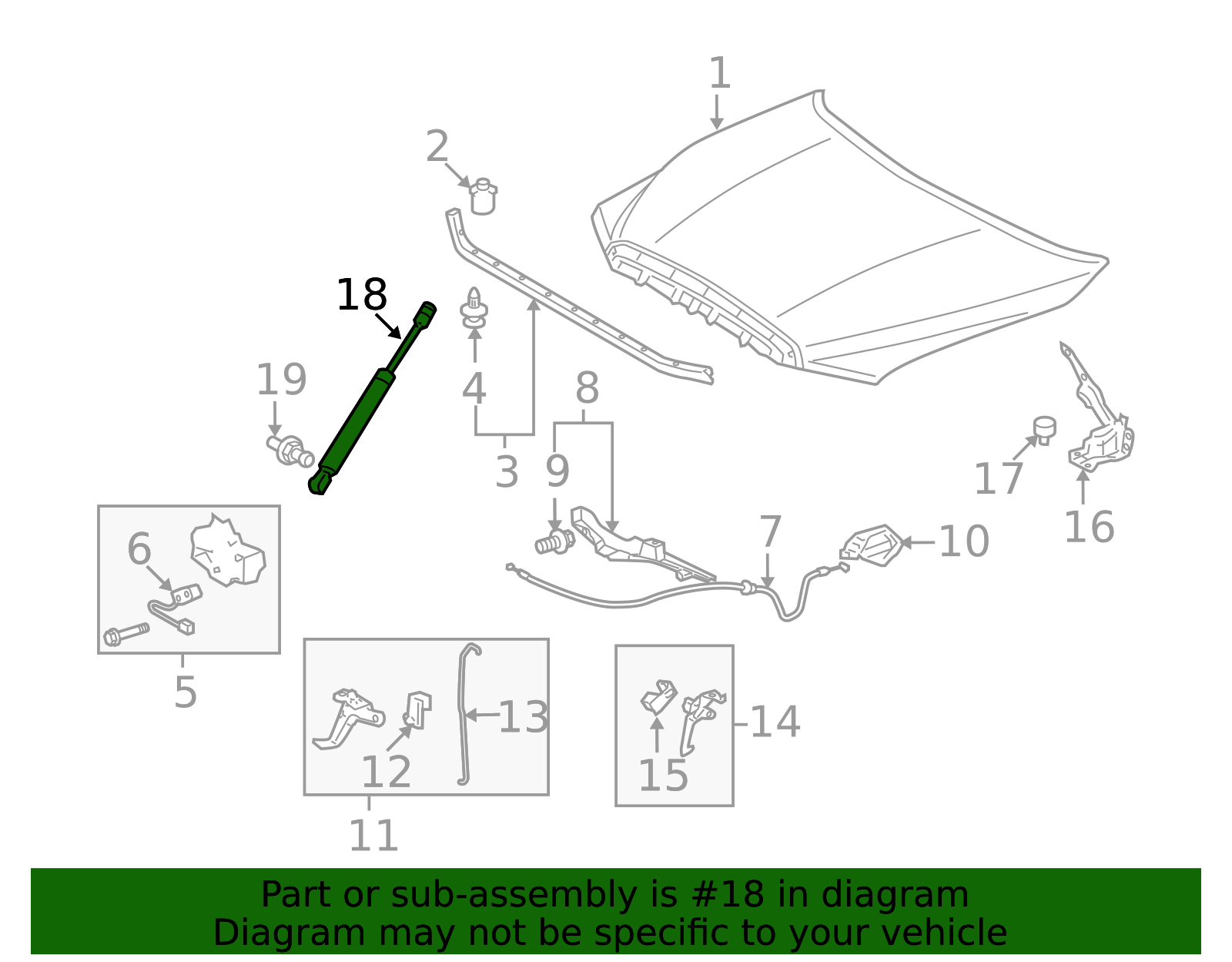 2007-2018 Toyota Lift Cylinder 53440-0C021 | Retail Performance Auto Parts