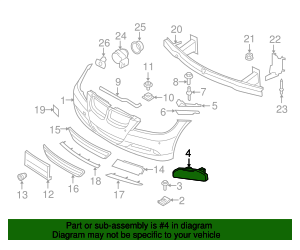 61-67-8-031-308 - Bumper Cap 2006-2008 BMW | AutoNationParts.com