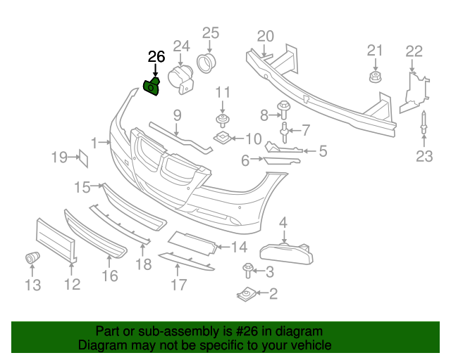 Genuine BMW 51-11-7-118-199 | Park Sensor Holder | FREE Shipping on ...