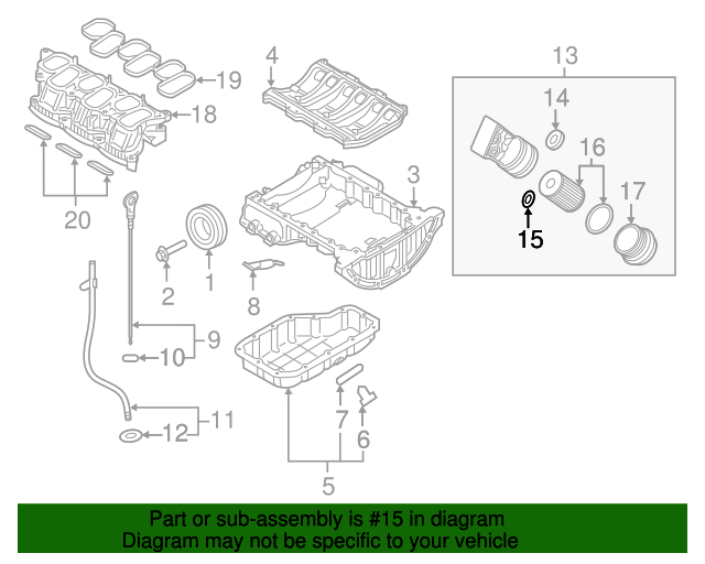 26343-3C702 - Oil Filter Housing Seal - 2016-2017 Kia K900 | Kia Auto Parts
