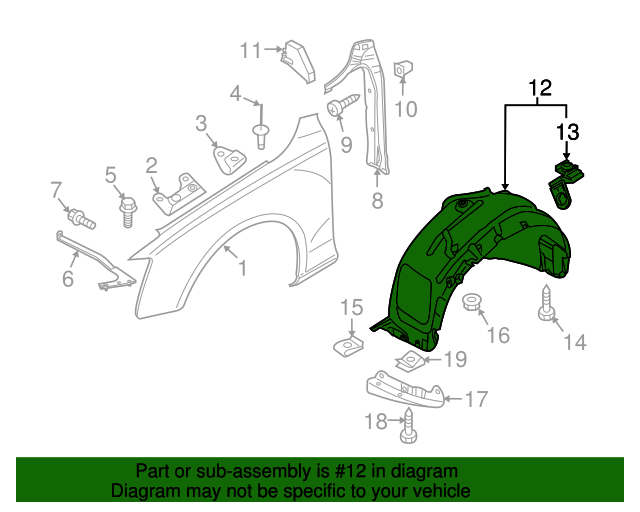 2013-2017 Audi Fender Liner 8R0-821-171-M | Audi USA Parts