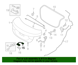81260-3K001 - Trunk Lid Release Switch 2011-2016 Hyundai ...