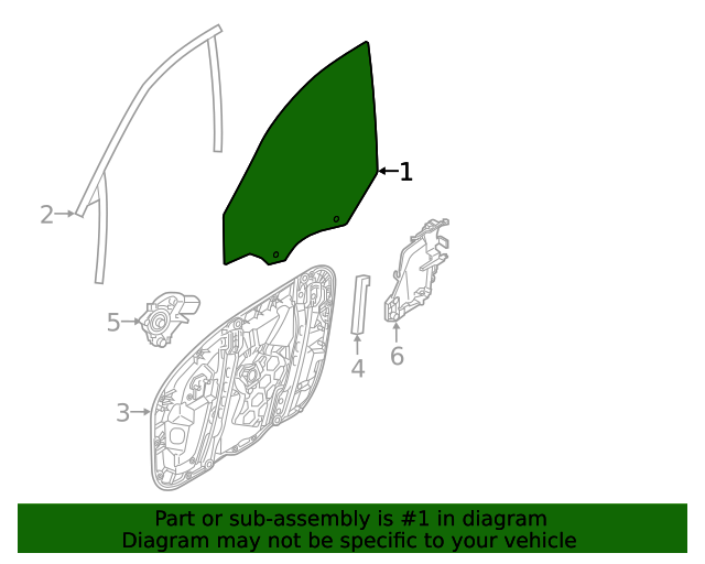 2019-2022 Volvo Door Glass - Passenger Side (RH) 32244798 | TascaParts.com