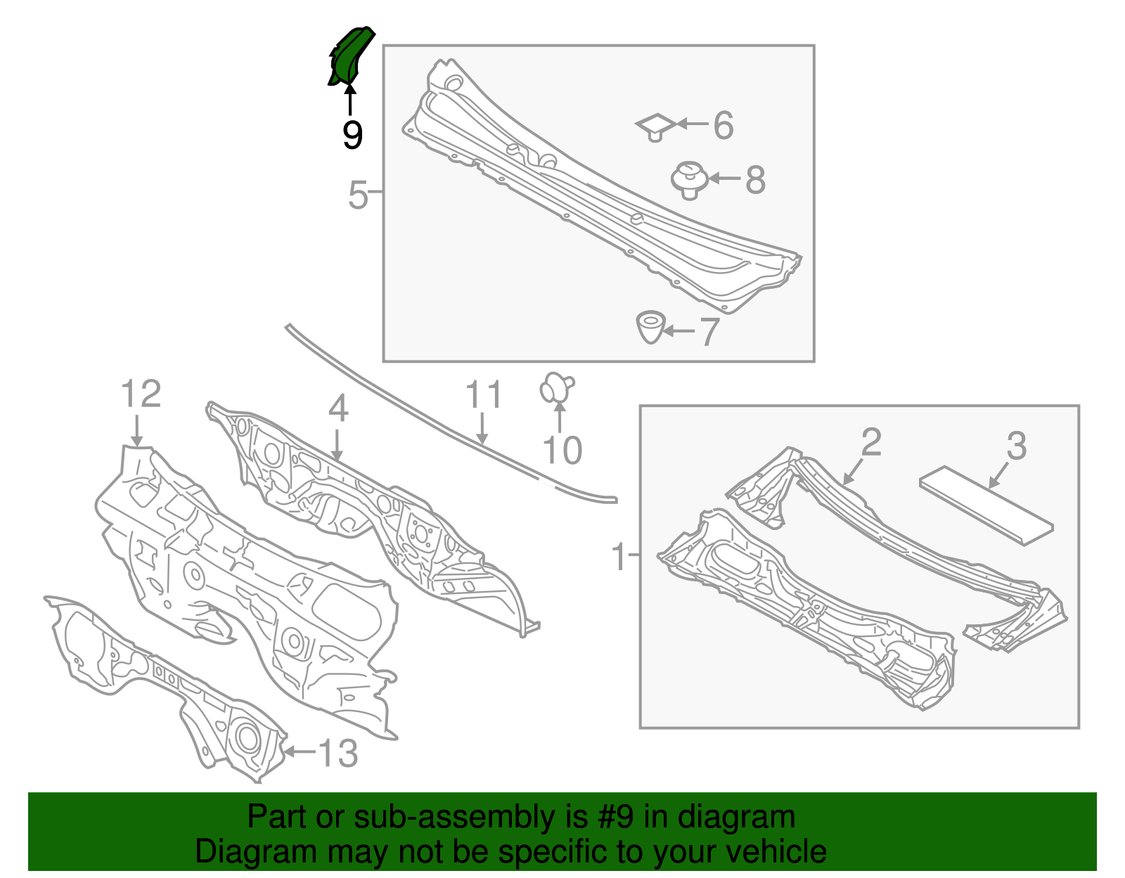 2015-2019 Subaru 2015-2019 Subaru - Cowl Side Panel 91423AL02B | OEM ...