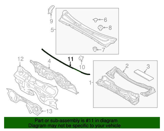 2015-2023 Subaru Seal To Cowl 91441AL01B | Subaru Parts Store
