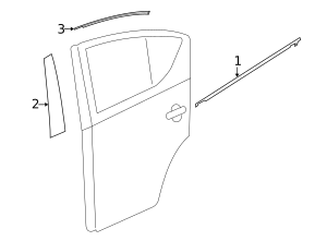 82820-5EF0A - Door Window Belt Weatherstrip 2020-2024 Nissan Versa ...