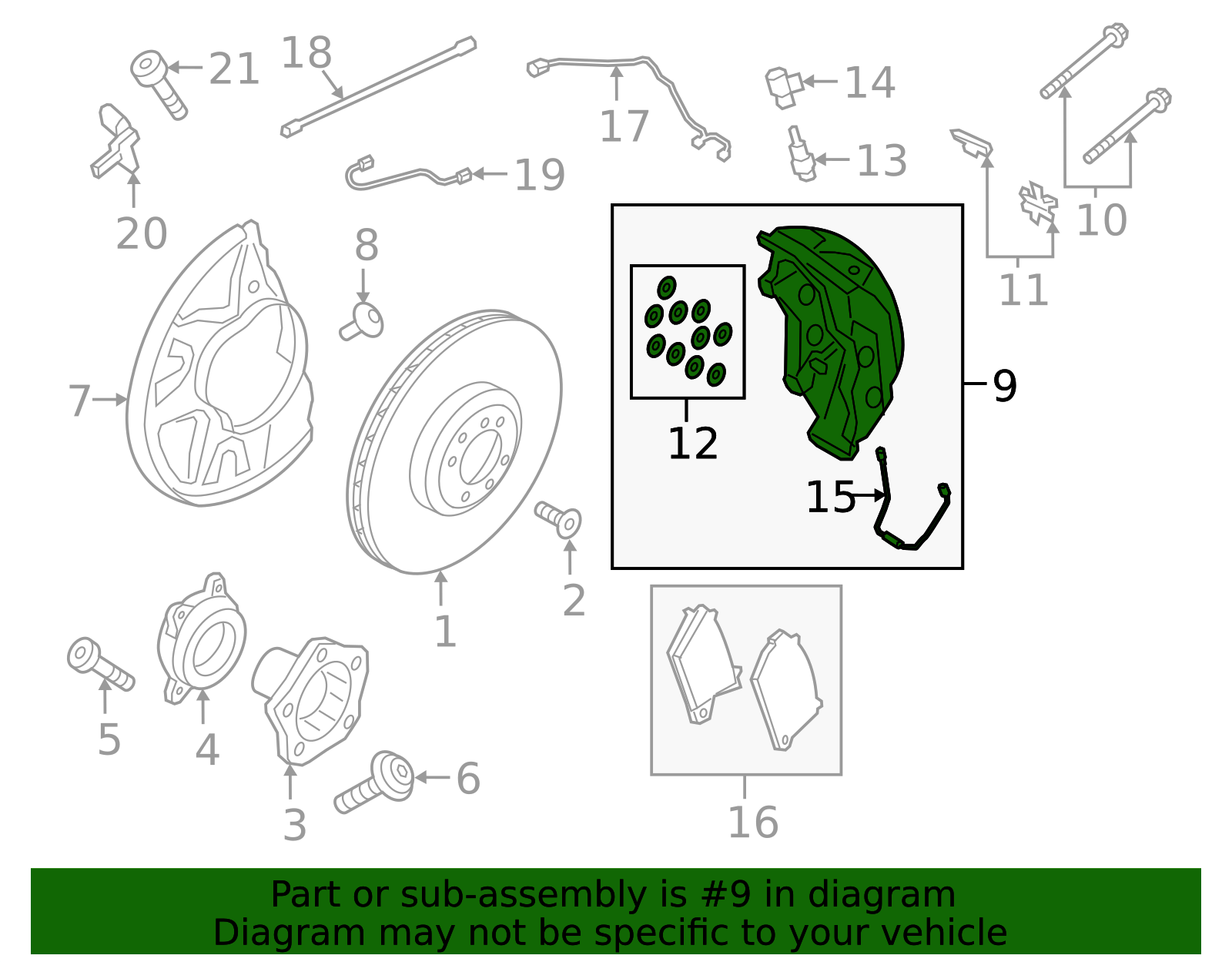 2019-2023 Porsche Cayenne Caliper Assembly 9Y0-615-124-AD | Sunset ...