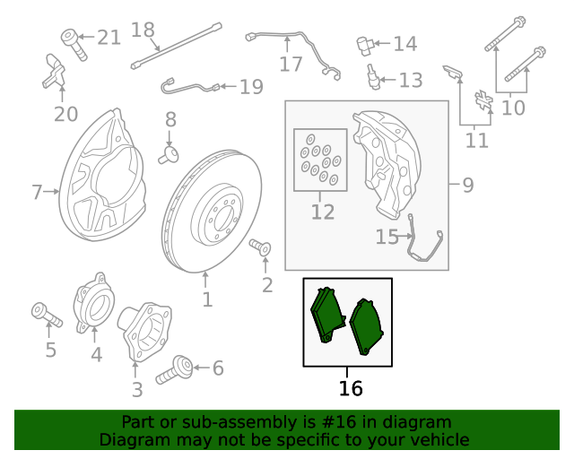 2019-2020 Porsche Cayenne 1 Set Of Brake Pads Front 9Y0-698-151-AN ...