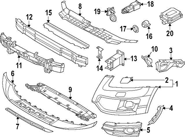 2013-2017 Audi Q5 Bumper Cover 8R0-807-108-J-GRU | TascaParts.com
