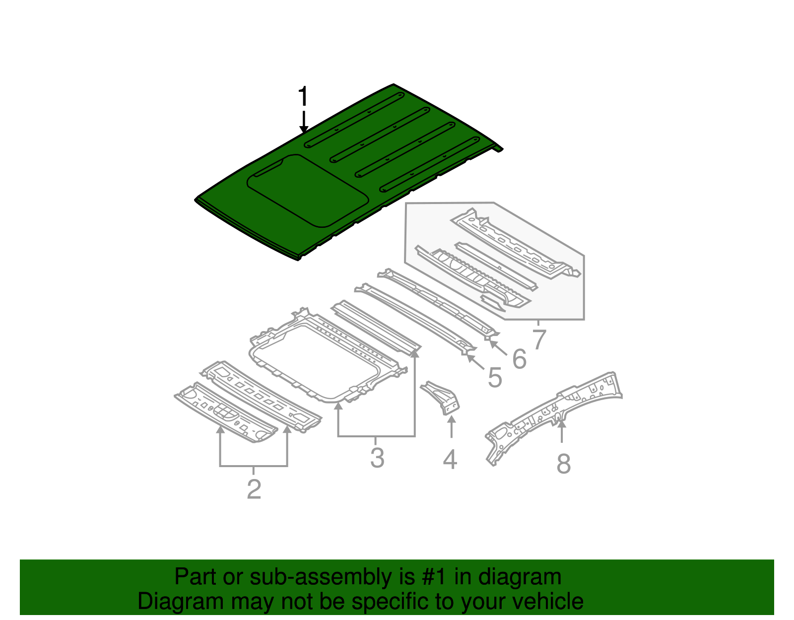 67111-3E031 - Roof Panel 2003-2009 Kia Sorento | Kia.Parts Store