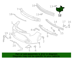 57014-02170 - Bumper Impact Bar Bracket 2019-2024 Toyota Corolla ...