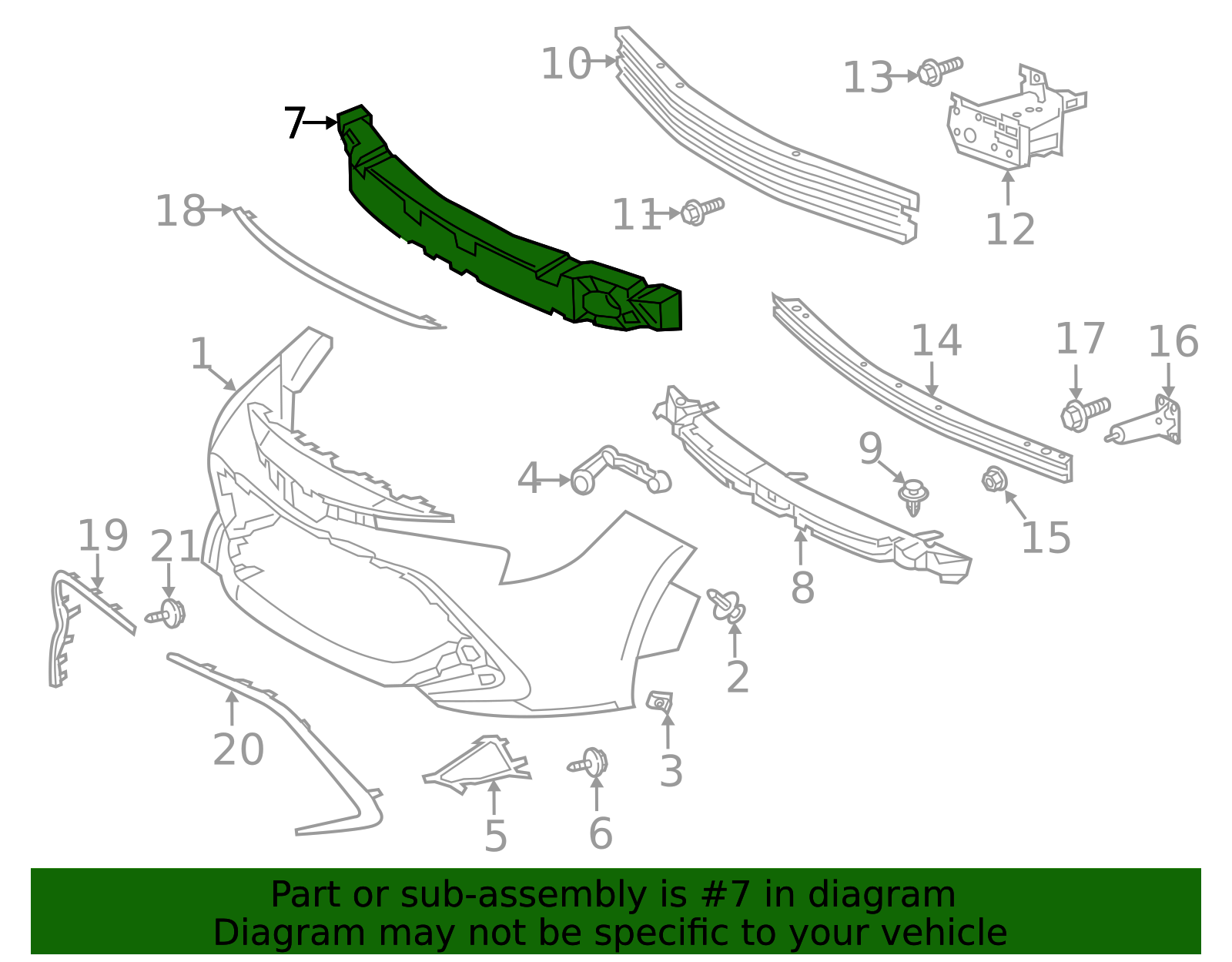 2019-2022 Toyota Corolla Bumper Impact Absorber 52611-12410 | Toyota ...