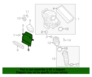 2010-2017 Audi Air Inlet Duct 8K0-129-617-E | Audi USA Parts