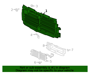 2020-2023 GMC Front Bumper Shutter 84735801 | TascaParts.com