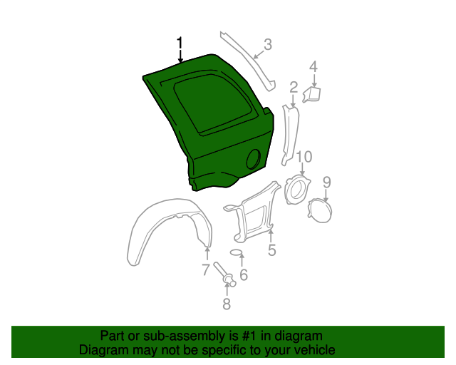 2002-2009 GM Passenger Side Body Side Outer Panel 15077883 GM ...
