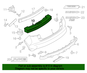 85090-3YW0B - Energy Absorber 2013-2017 Nissan Juke | Nissan Parts ...