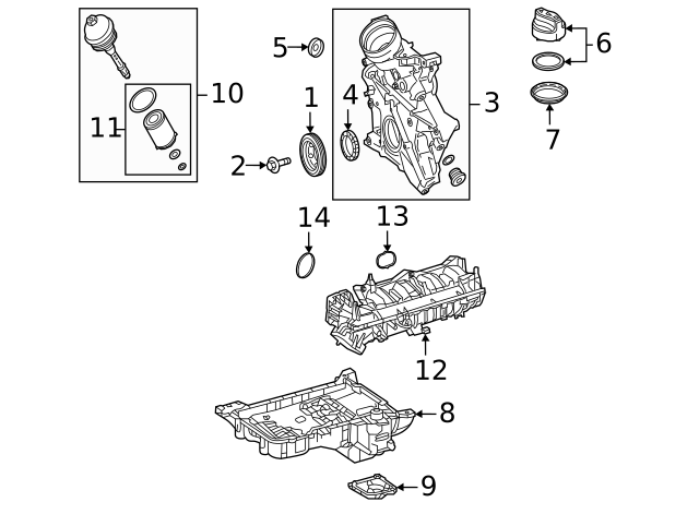 264-010-44-02 - Engine Oil Pan 2020-2023 Mercedes-Benz GLE 350 ...