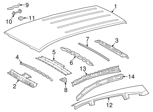 2013-2018 Toyota RAV4 Roof Panel Reinforcement Bracket 63146-0R030 ...