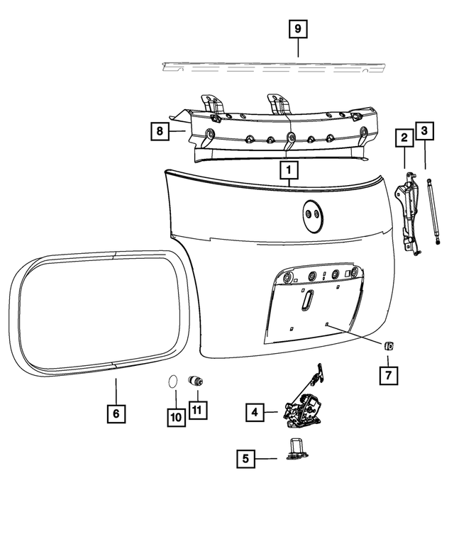 2012-2019 Fiat 500 Deck Lid Opening Support 68084359AC | Mopar eStore