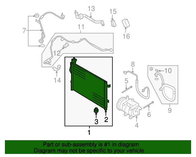 Genuine Condenser Assembly for 2007-2012 Hyundai Elantra | Part# 97606 ...