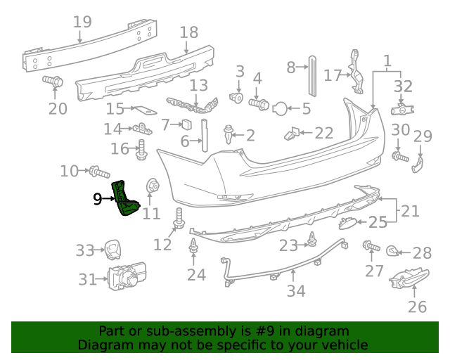 52155-30110 - Bumper Cover Bracket 2013-2020 Lexus | AutoNation Parts