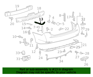 52157-30090 - Bumper Cover Support Rail 2013-2020 Lexus ...