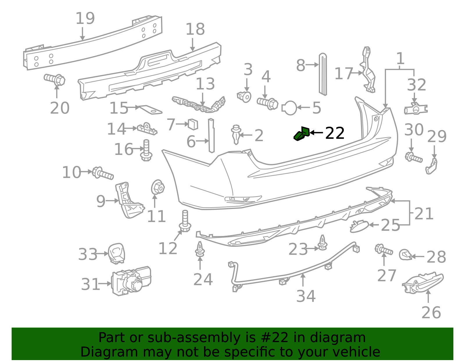 52535-0E030 - Valance Panel Upper Retainer - 2008-2021 Lexus | My L Parts