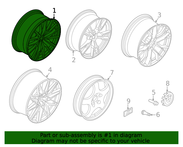 Genuine BMW 36-11-8-090-013 | 22" Style 742M Double Spoke Light Alloy ...