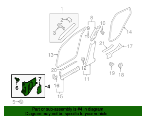 66901-1BG0D - Cowl Kick Panel 2008-2017 Infiniti | Top Infiniti Parts