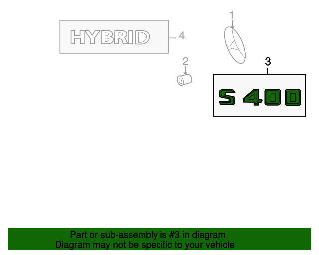 221-817-05-15 - Nameplate 2010-2013 Mercedes-Benz S 400 | Mercedes-Benz ...