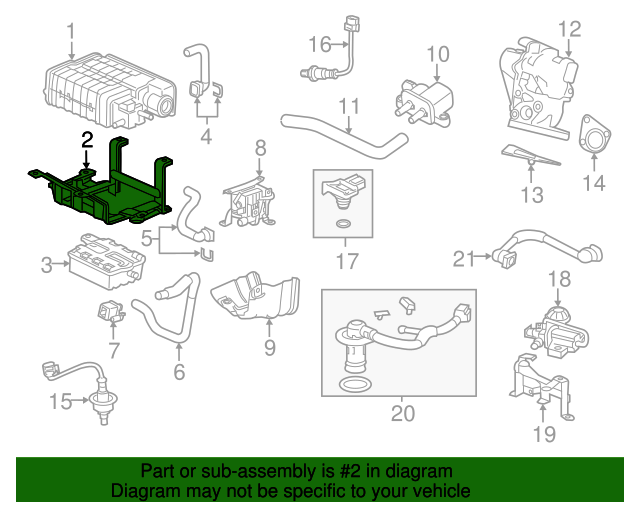 17358-T3V-L00 - Bracket Canister - 2014 Honda Accord | Genuine Honda Parts