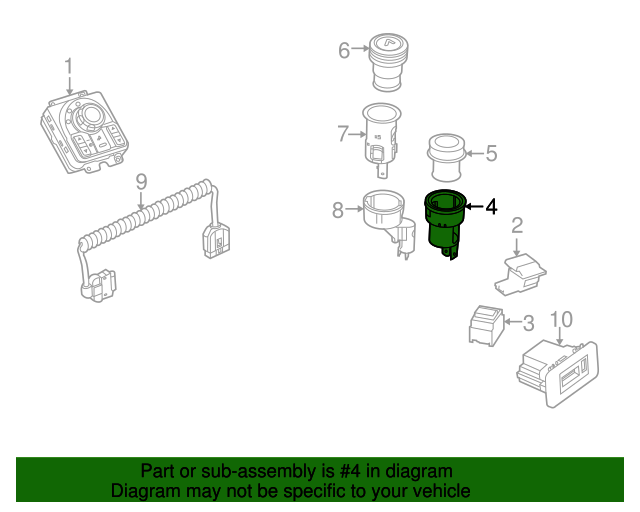 LR014014 - 12 Volt Accessory Power Outlet 2010-2016 Land Rover LR4 ...