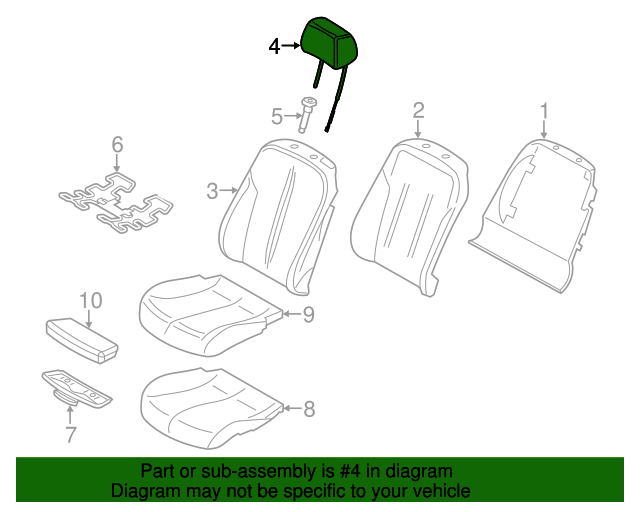 Genuine BMW 52-10-7-281-877 | Headrest | FREE Shipping on Most Orders ...