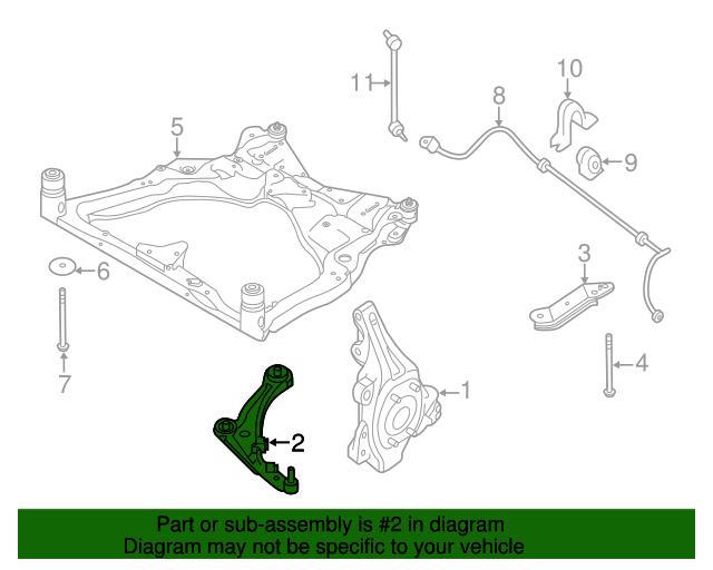 54501-1JA0A - Lower Control Arm 2011-2017 Nissan Quest | Nissan Parts ...
