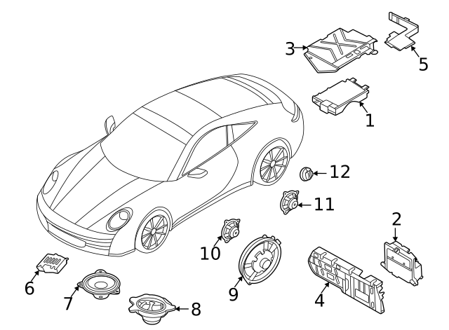 992-035-454-G - Speaker 2020-2024 Porsche 911 | AutoNation Parts