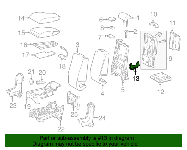 2007-2021 Toyota Tundra Recline Cover 71875-0C090-C0 | Toyota Parts Center