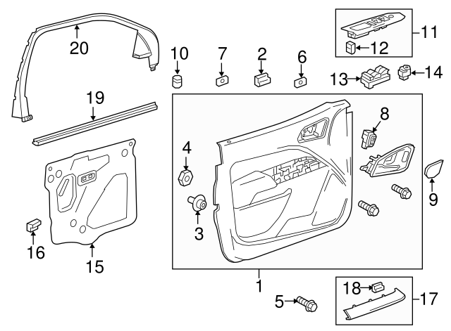 2015-2021 GM Door Trim Panel Screw 11547755 | TascaParts.com
