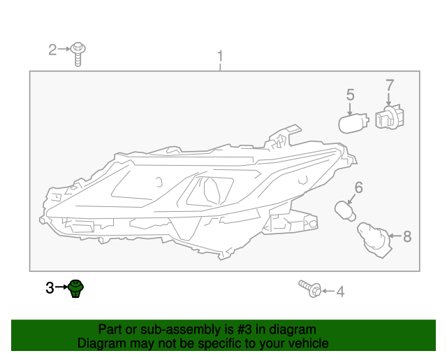 90189-06238 - Headlamp Assembly Grommet - 2017-2023 Toyota | OEM ...