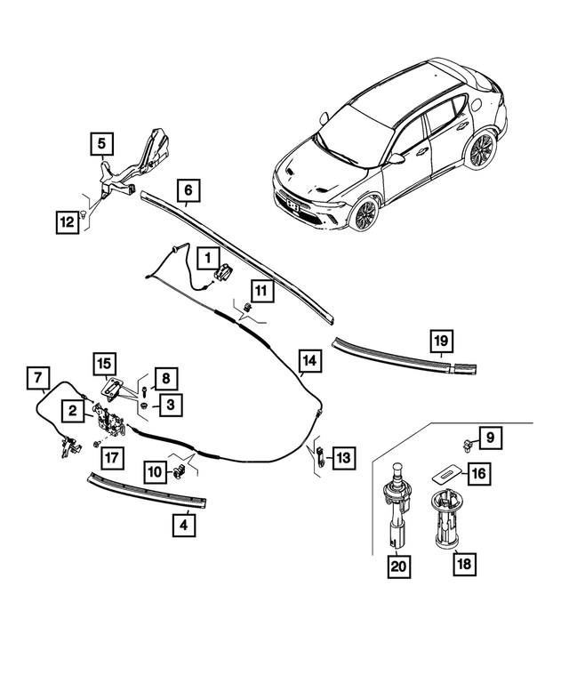 2017-2024 Mopar Hood Latch 68280607AC | Mopar.com National eStore