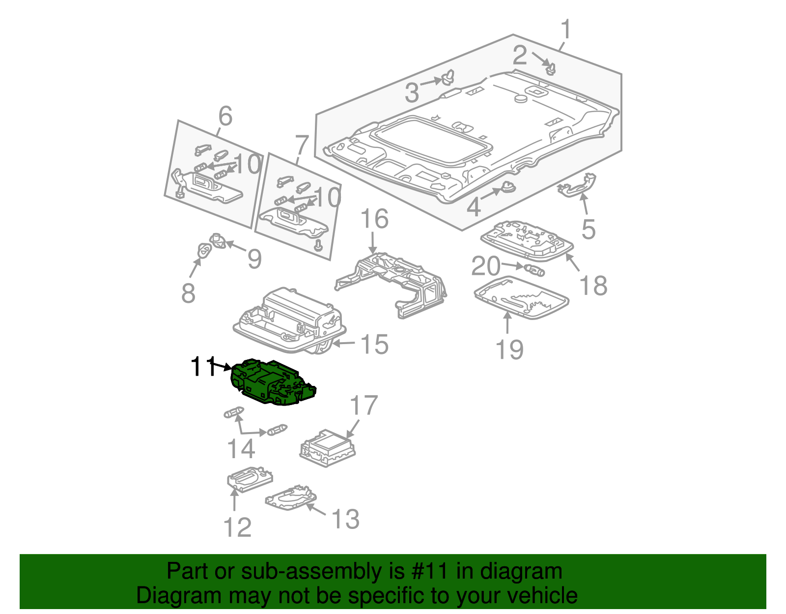 34404-SDA-A21 - Map Lamp 2003-2009 Honda | Honda Parts Online