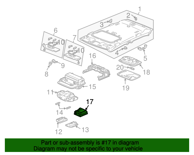 39180-SDA-A41ZB - Module Assembly, Ambient Light *YR239L* (Ivory ...