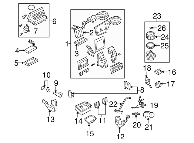 Ford Explorer Mountaineer Aviator HVAC Heater Air Evaporator Inlet Duct ...