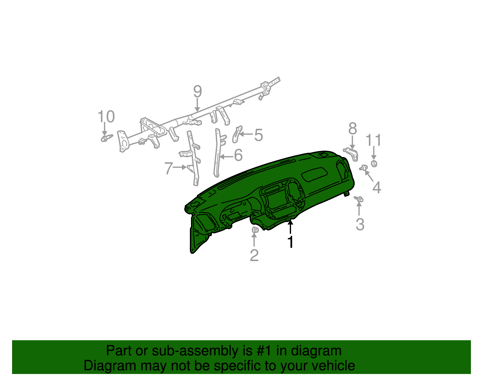 55401-AA070-E0 - Dashboard Panel 2002-2006 Toyota Camry | AutoNation Parts